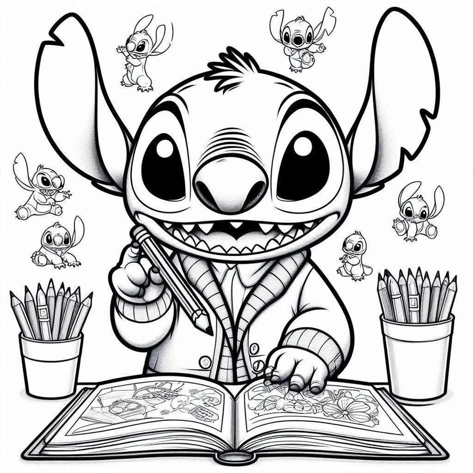 Stitch Coloring Pages for Kids | 20 Printable Sheets (digital Download ...