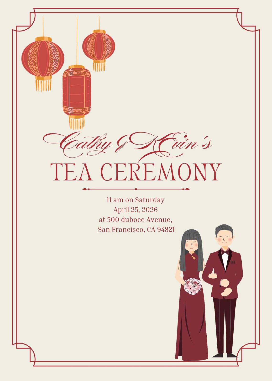 Couple Tea Ceremony Invitation Digital Download - Etsy