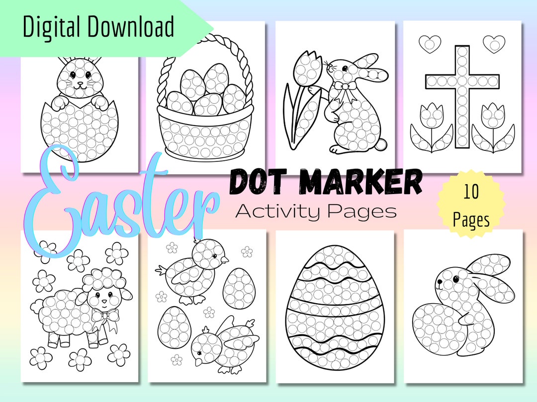 Easter Dot Marker Activity Page, Dot Marker Printable for Toddlers, Do ...