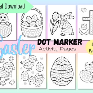 Easter Dot Marker Activity Page, Dot Marker Printable for Toddlers, Do ...