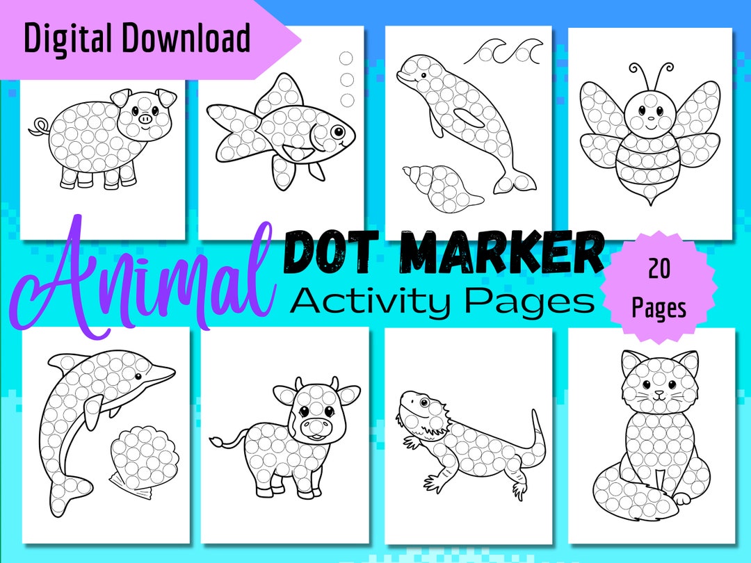 Dot Marker Activity Pages, Toddler Coloring Pages, Dot Marker Animals ...