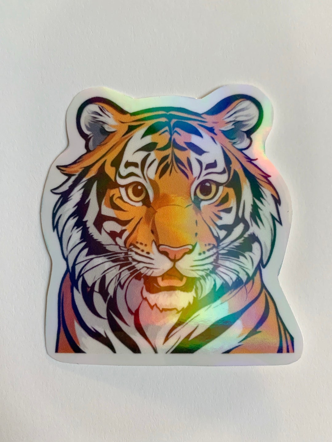 Tiger Holographic Sticker, Tiger Vinyl Sticker, Holographic Sticker ...
