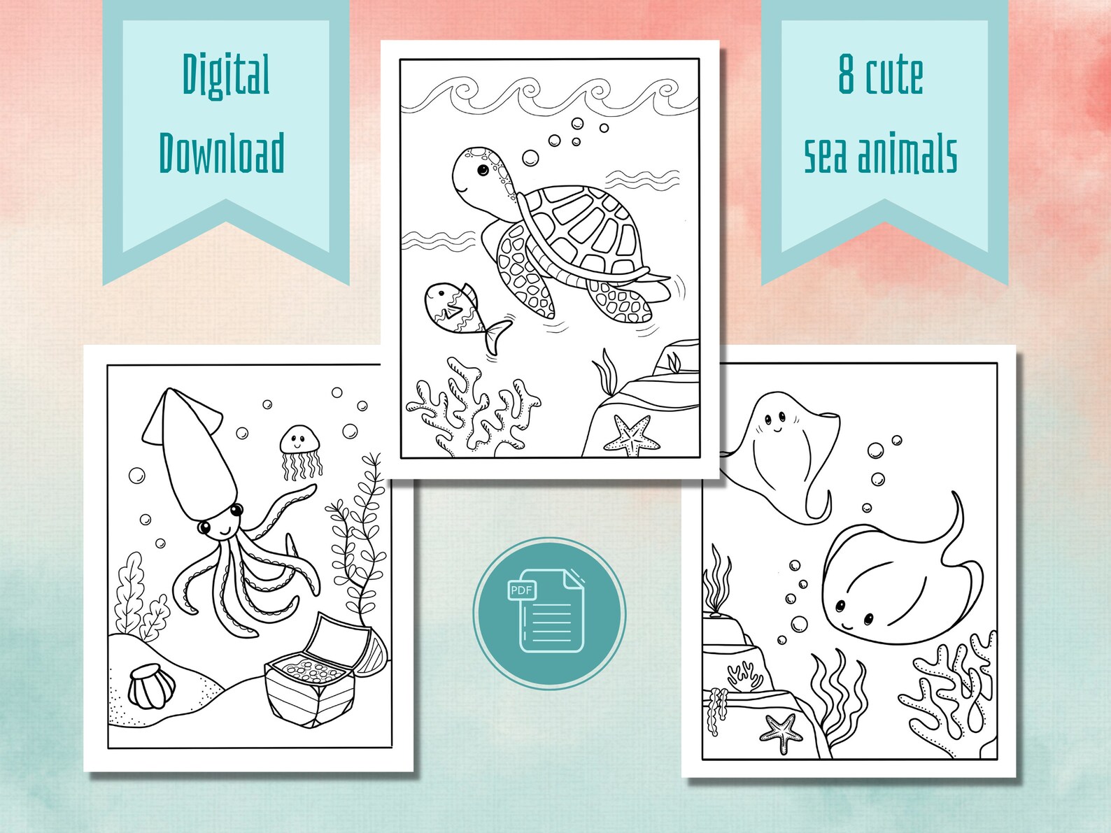 Sea Animal Coloring Pages, Under the Sea Coloring Pages, Kids Coloring ...