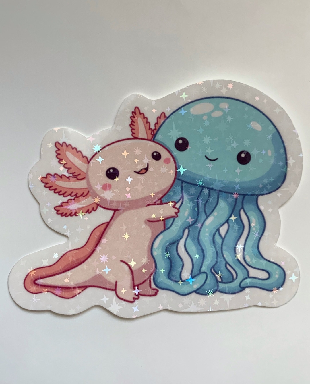 Axolotl Vinyl Sticker, Axolotl Sticker, Holographic Sticker, Sea Animal ...