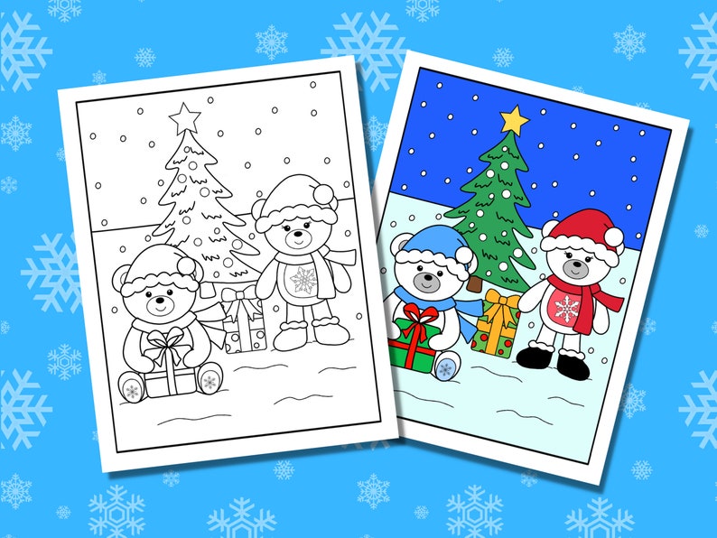 Holiday Coloring Pages Kids Coloring Pages Christmas - Etsy