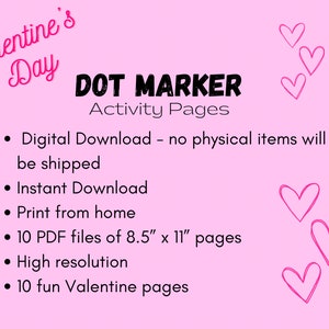 Valentine’s Day Dot Marker Activity Page, Dot Marker Printable for Kids ...