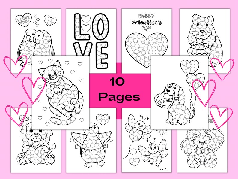 Valentines Day Dot Marker Activity Page Dot Marker Printable - Etsy