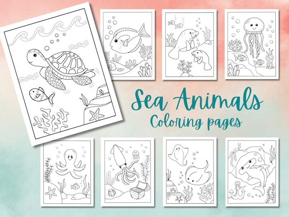 Sea Animal Coloring Pages Under the Sea Coloring Pages Kids - Etsy