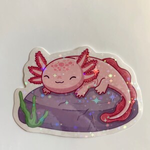 Axolotl Vinyl Sticker, Axolotl Sticker, Holographic Sticker, Sea Animal ...