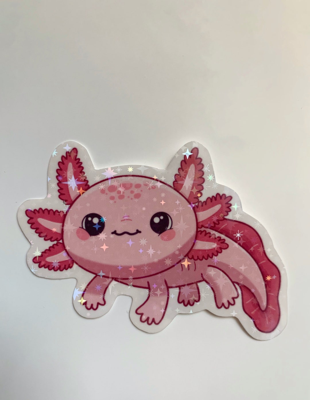 Axolotl Vinyl Sticker, Axolotl Sticker, Holographic Sticker, Sea Animal ...