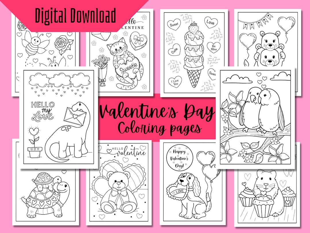 Valentines Day Coloring Pages, Kids Coloring Pages, Easy Valentine ...