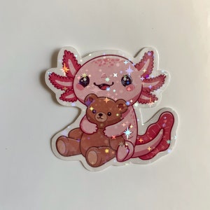 Axolotl Vinyl Sticker, Axolotl Sticker, Holographic Sticker, Sea Animal ...
