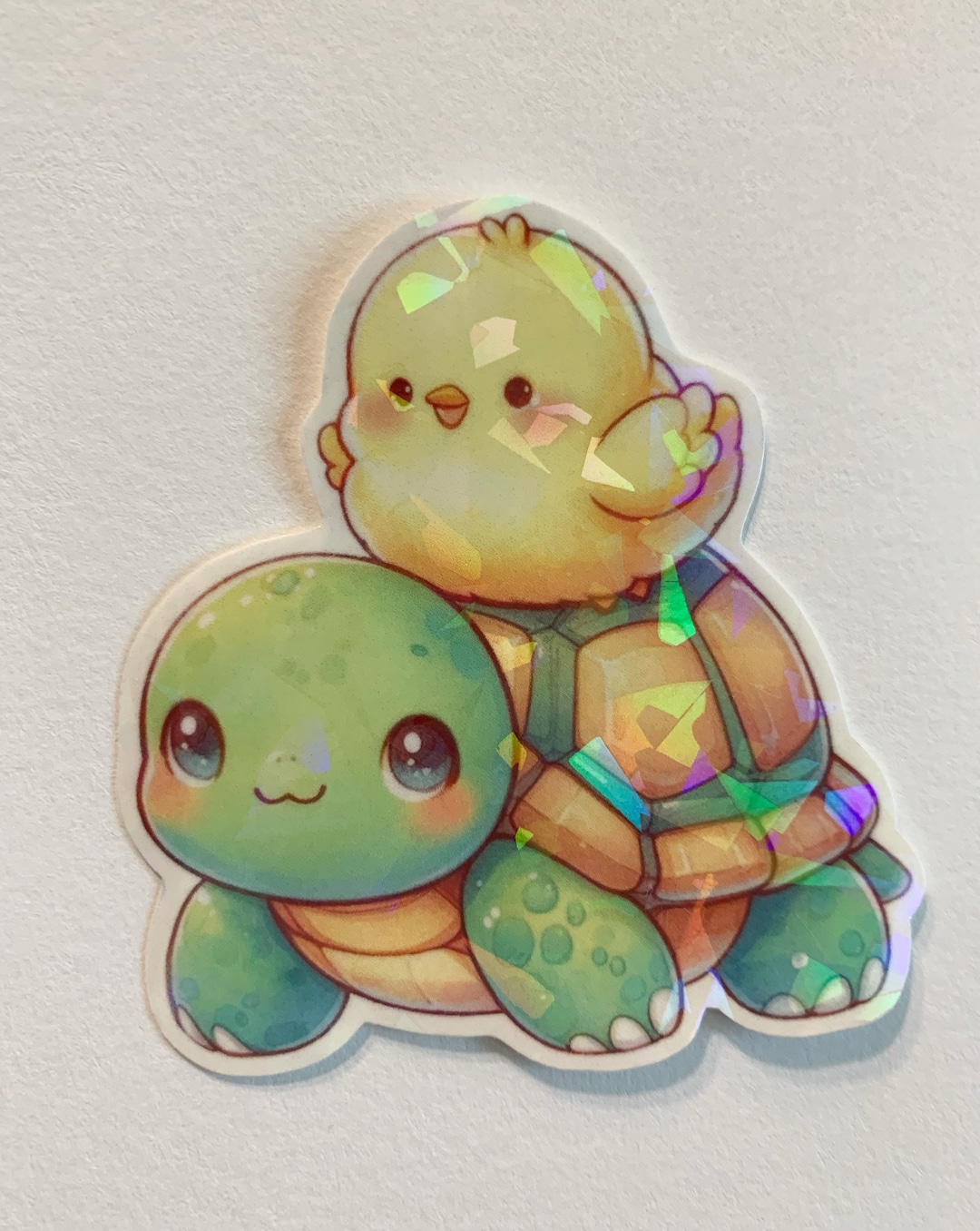 Turtle Holographic Vinyl Sticker, Kawaii Turtle Sticker, Turtle Sticker ...