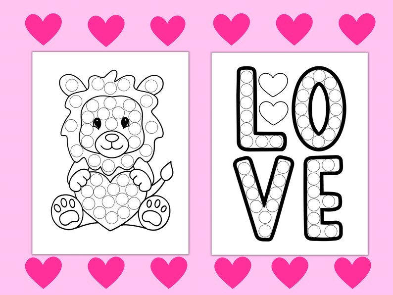 Valentines Day Dot Marker Activity Page Dot Marker Printable - Etsy