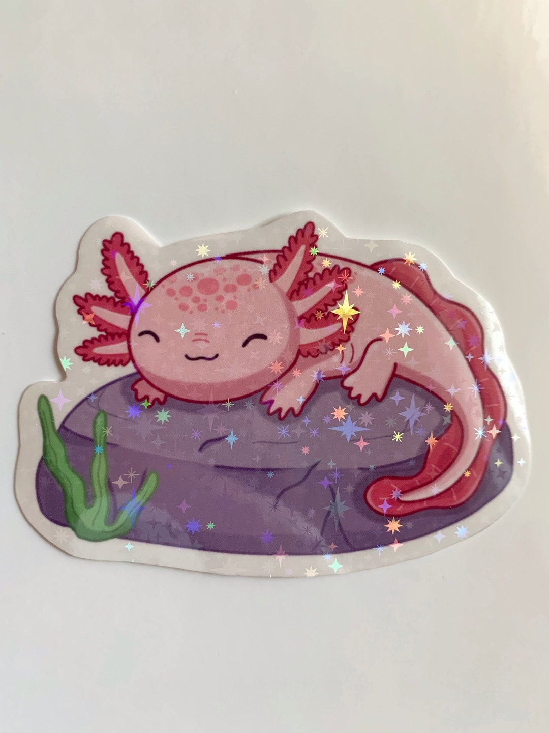 Axolotl Vinyl Sticker, Axolotl Sticker, Holographic Sticker, Sea Animal ...