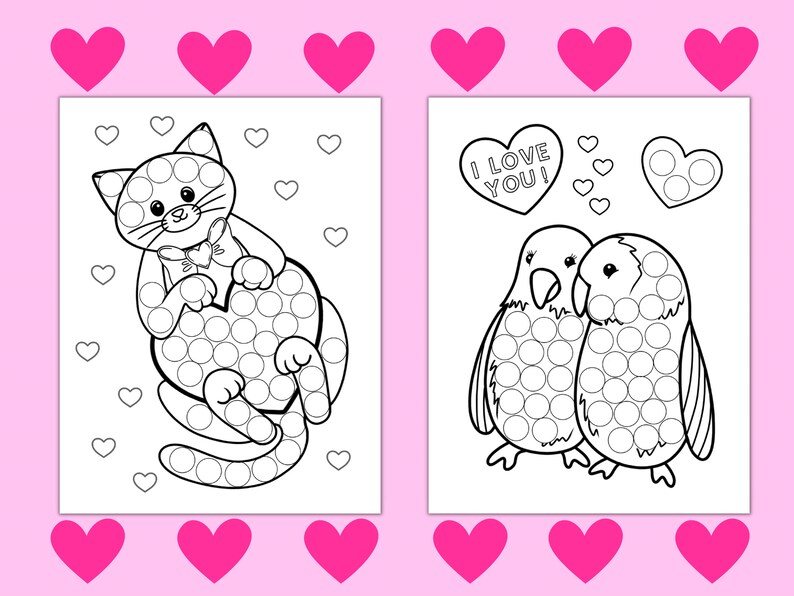 Valentines Day Dot Marker Activity Page Dot Marker Printable - Etsy