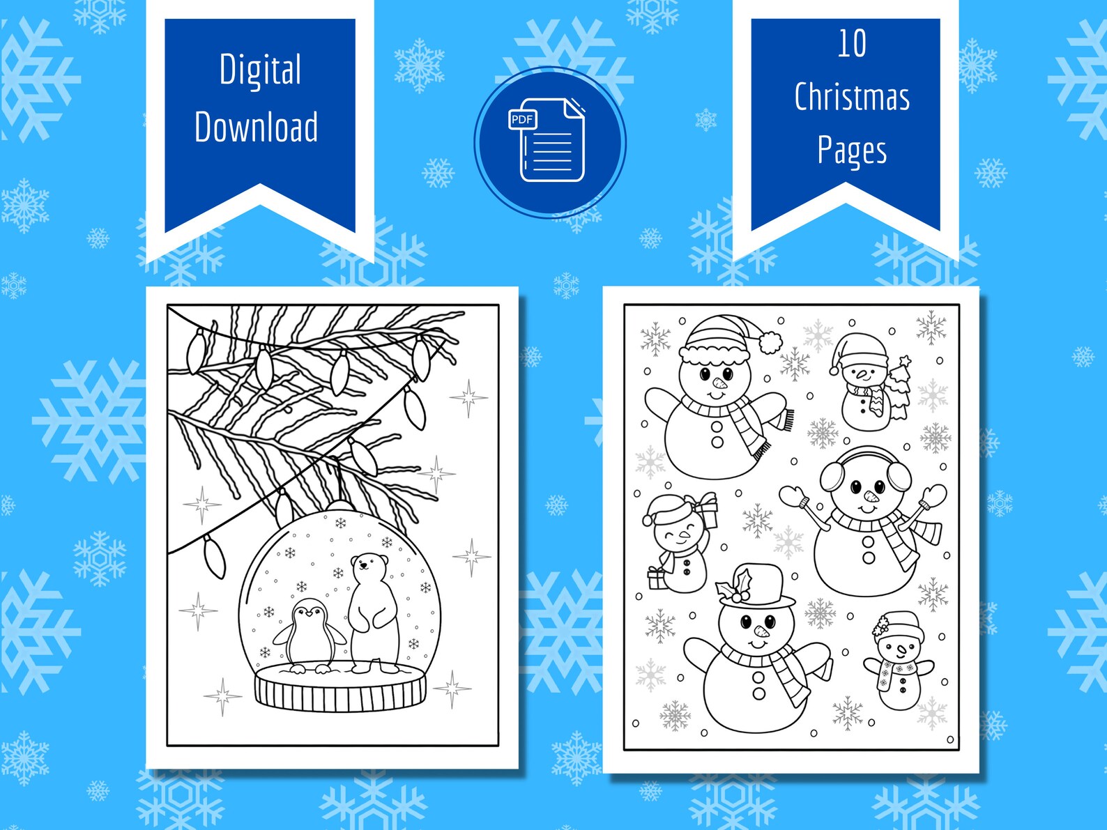Holiday Coloring Pages Kids Coloring Pages Christmas - Etsy