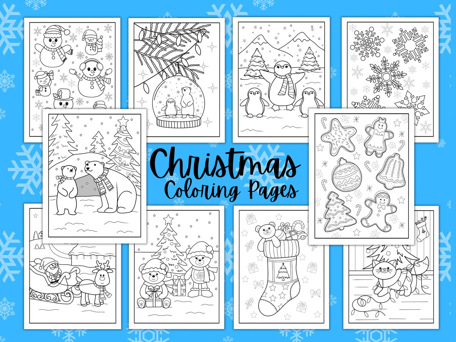 Holiday Coloring Pages Kids Coloring Pages Christmas - Etsy