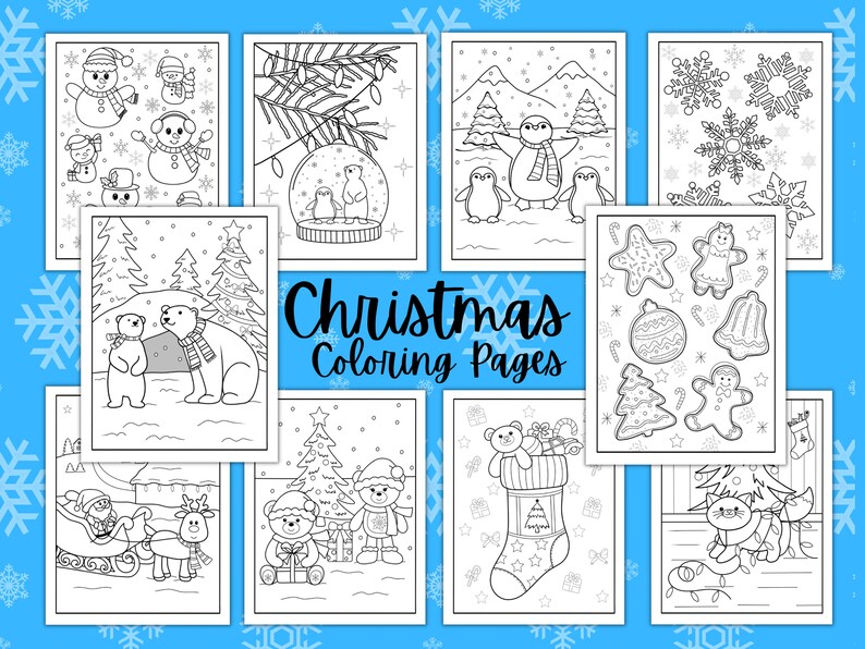Holiday Coloring Pages Kids Coloring Pages Christmas - Etsy