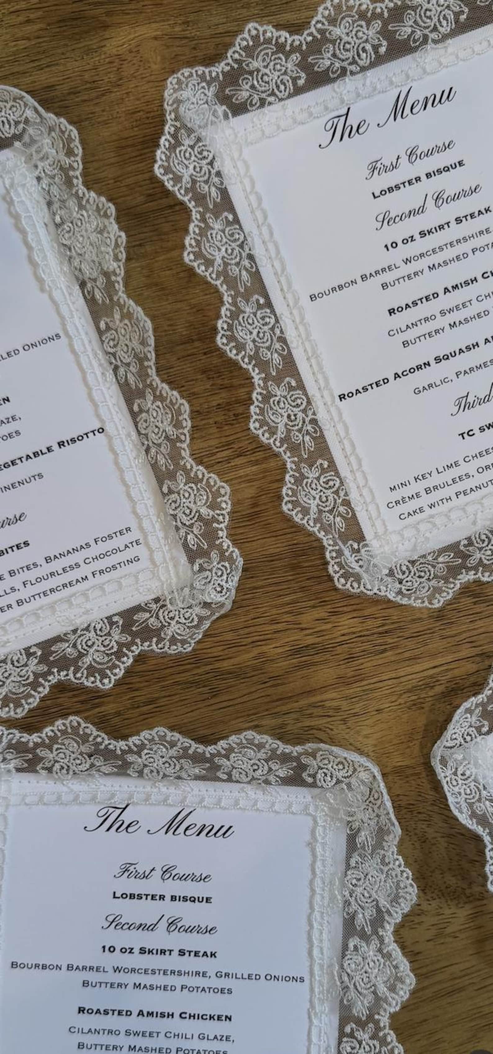 Wedding/event Menus - Etsy