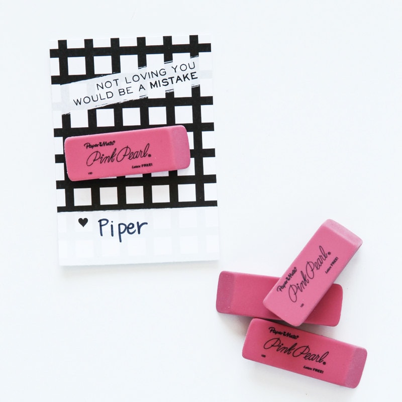 Editable Pink Eraser Valentine Template - Printable PDF Eraser ...