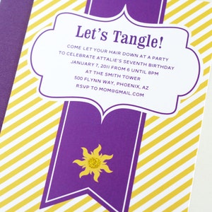 Rapunzel Tangled Inspired Invitations "let's Tangle" Personalized ...