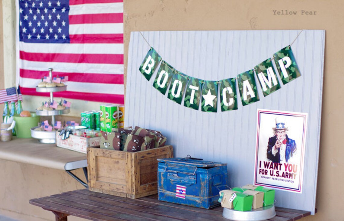 EDITABLE Boot Camp Party Door Sign Instantly Personalized Decor for ...