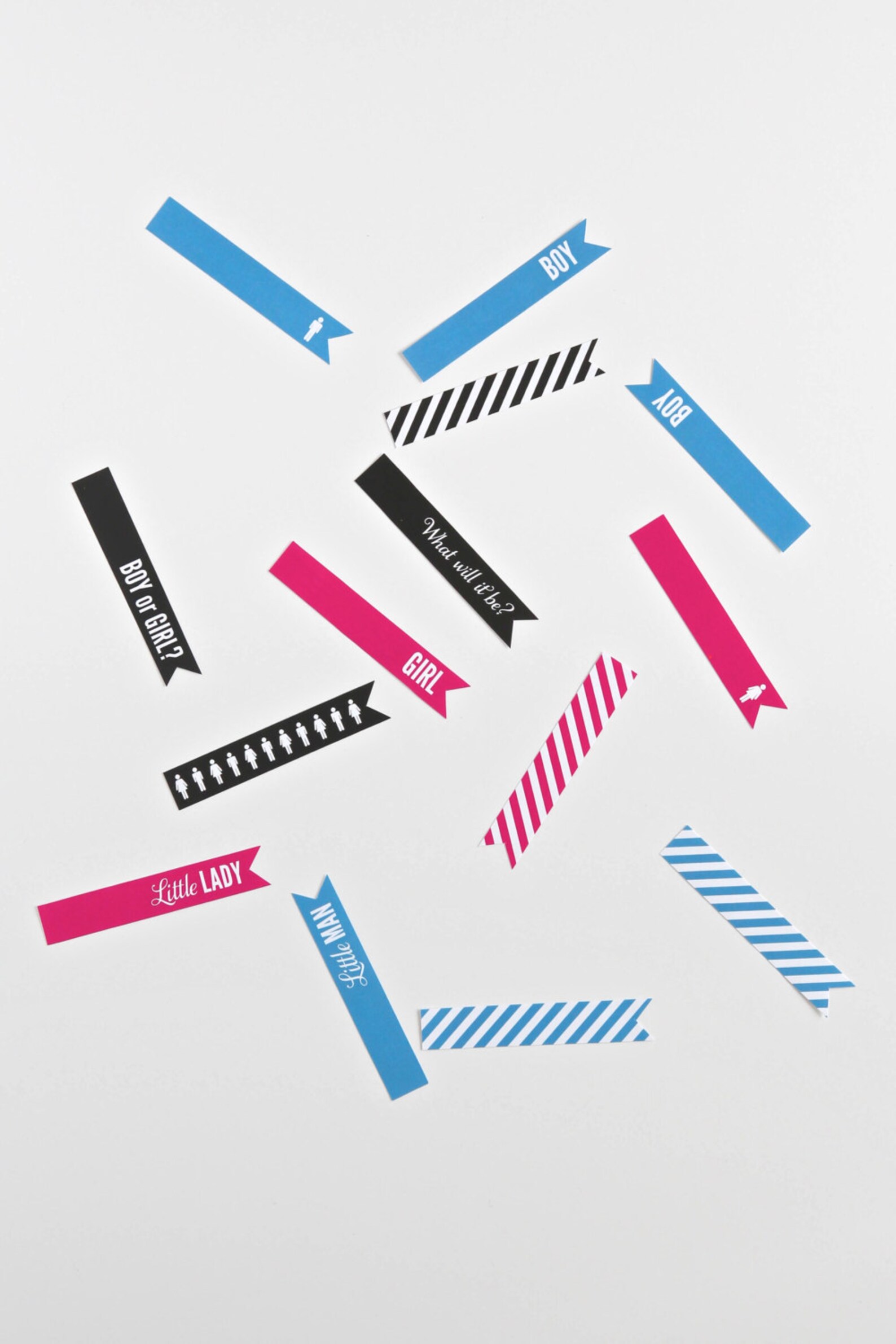 Baby Gender Reveal Party Flags - Printable PDF - Etsy
