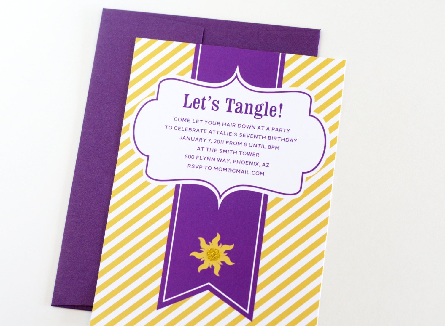 Rapunzel Tangled Inspired Invitations "let's Tangle" Personalized ...