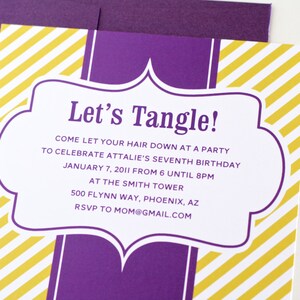 Rapunzel Tangled Inspired Invitations "let's Tangle" Personalized ...