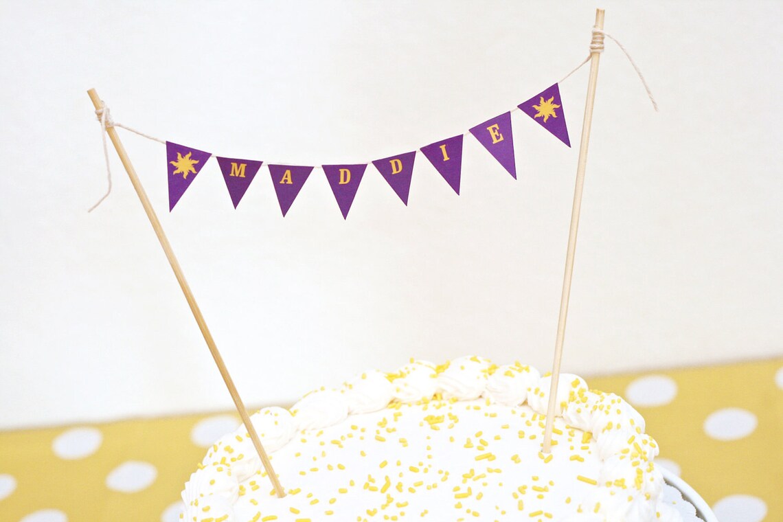 Rapunzel "happy Birthday" Sun Mini Cake Bunting Printable - Etsy