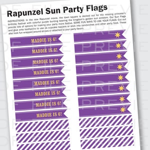 Rapunzel "best DAY Ever" Sun Flags Cupcake Toppers Printable - Etsy