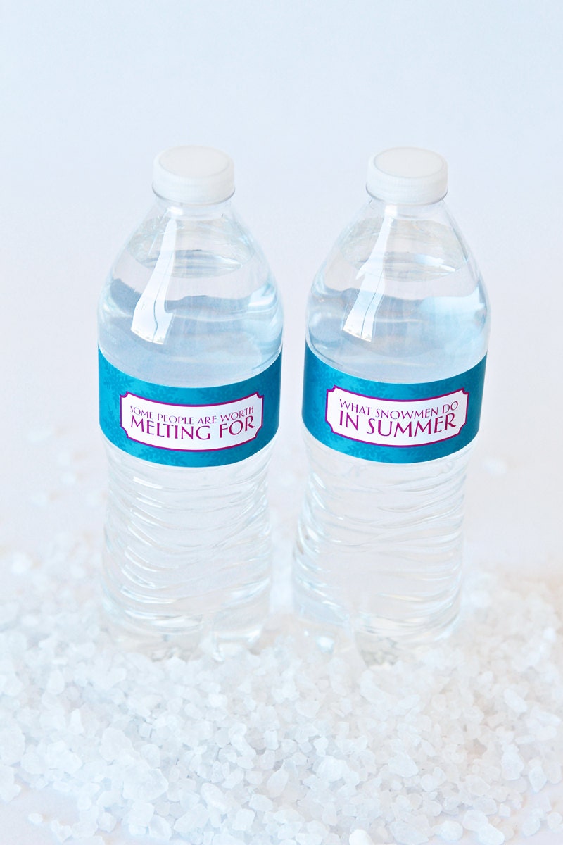 Water Bottle Wraps Inspired by Frozen Birthday Party Decor - Instant ...