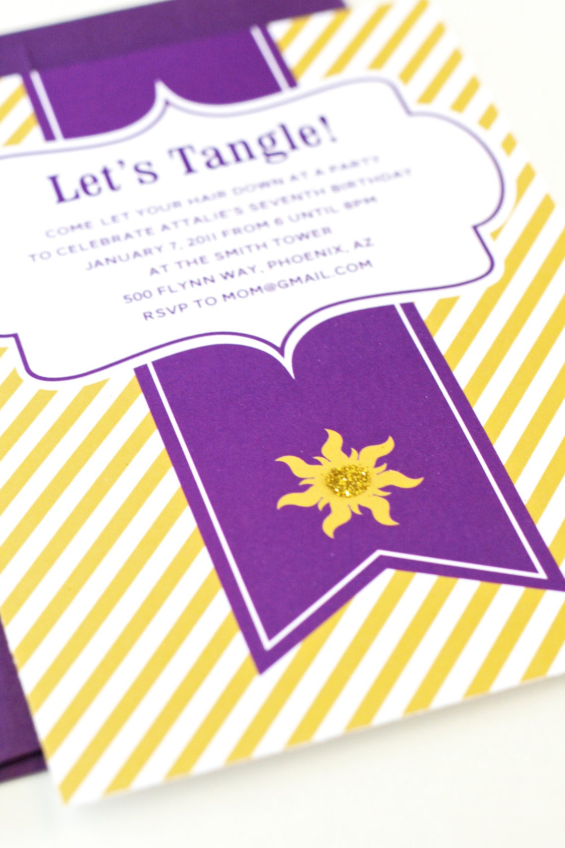Rapunzel Tangled Inspired Invitations "let's Tangle" Personalized ...