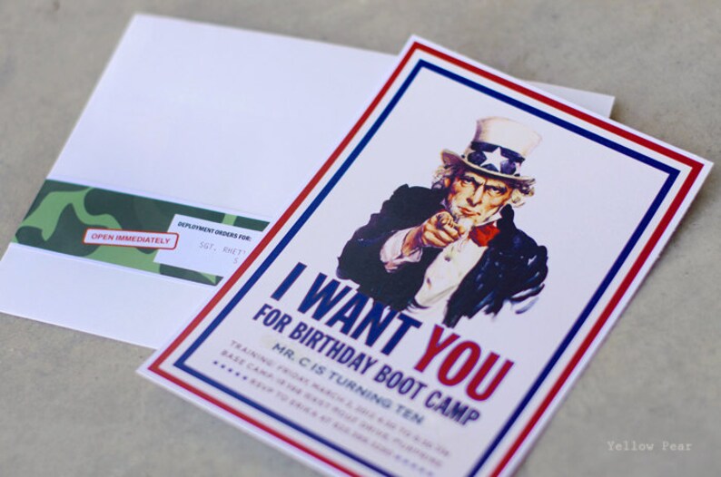 EDITABLE Boot Camp Party Invitations Address Labels - Instantly ...