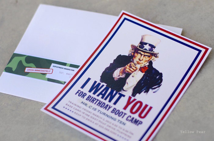EDITABLE Boot Camp Party Invitations Address Labels - Instantly ...