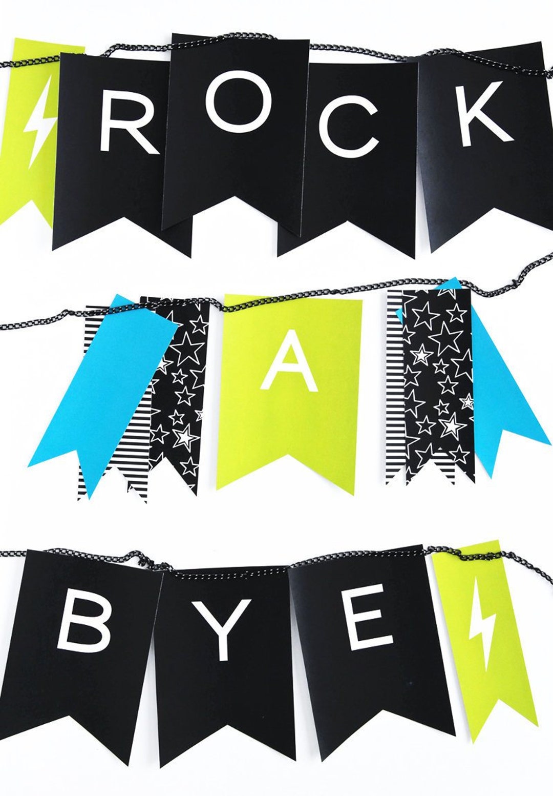 Rock Star Baby Shower Party Banner - Printable PDF- Gender Neutral ...