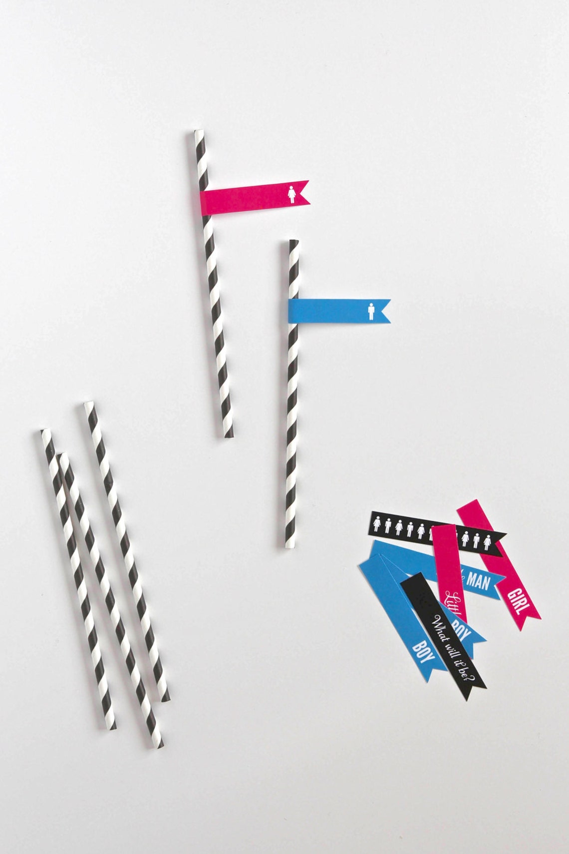 Baby Gender Reveal Party Flags Printable PDF - Etsy