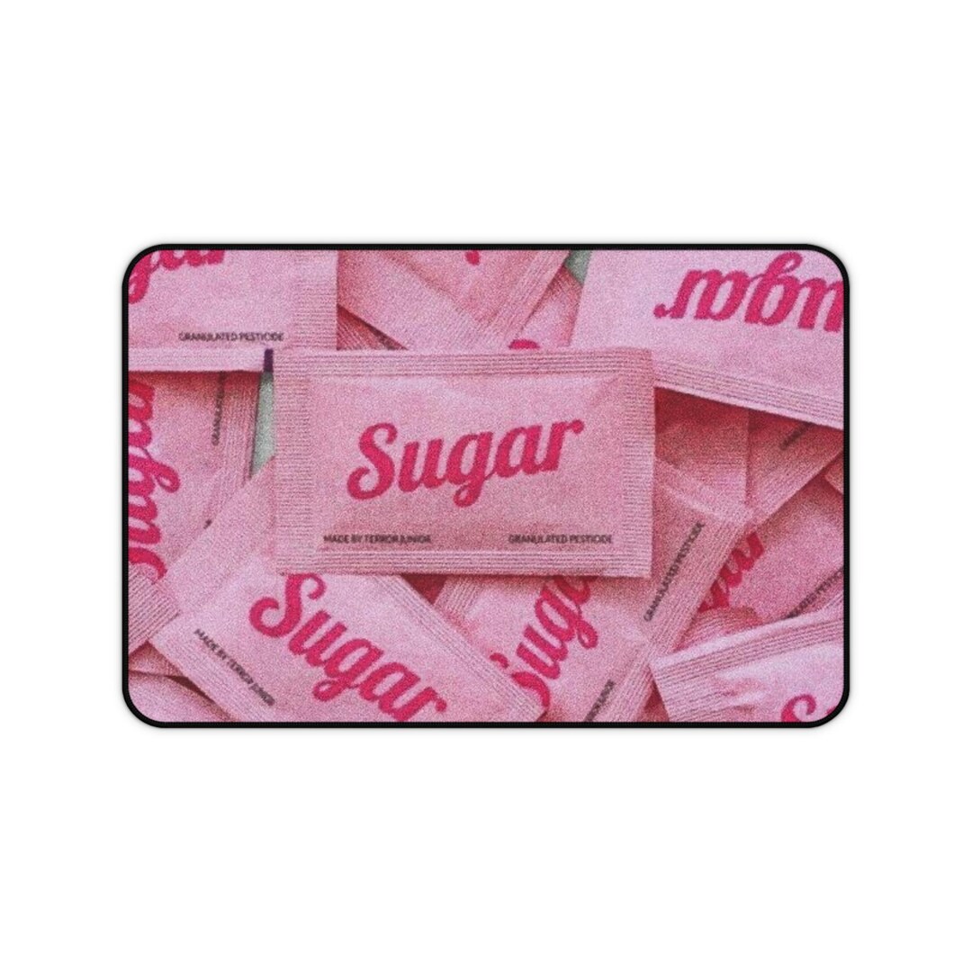 Pink Sugar Packets Desk Mat | Retro Candy Pattern, Pink Aesthetic Mouse ...