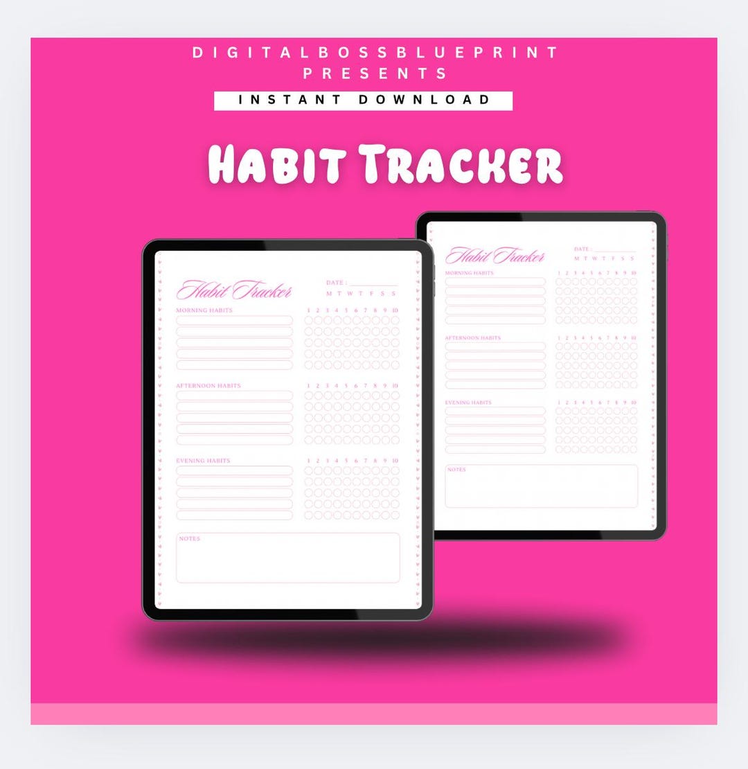 Daily Habit Tracker Printable | Productivity Planner | PDF Checklist ...