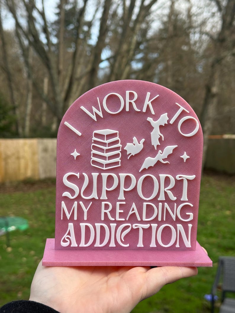 I Work to Support My Reading Addiction Shelf Decor - Etsy