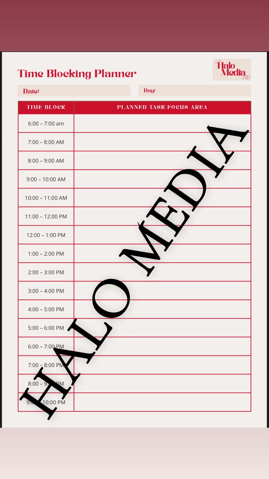 Time Blocking Planner Template (ADHD Planner, Work Planner, Time ...