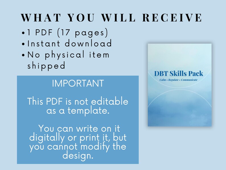 DBT Skills Pack | Emotional Regulation Worksheets | Therapy Tools for ...