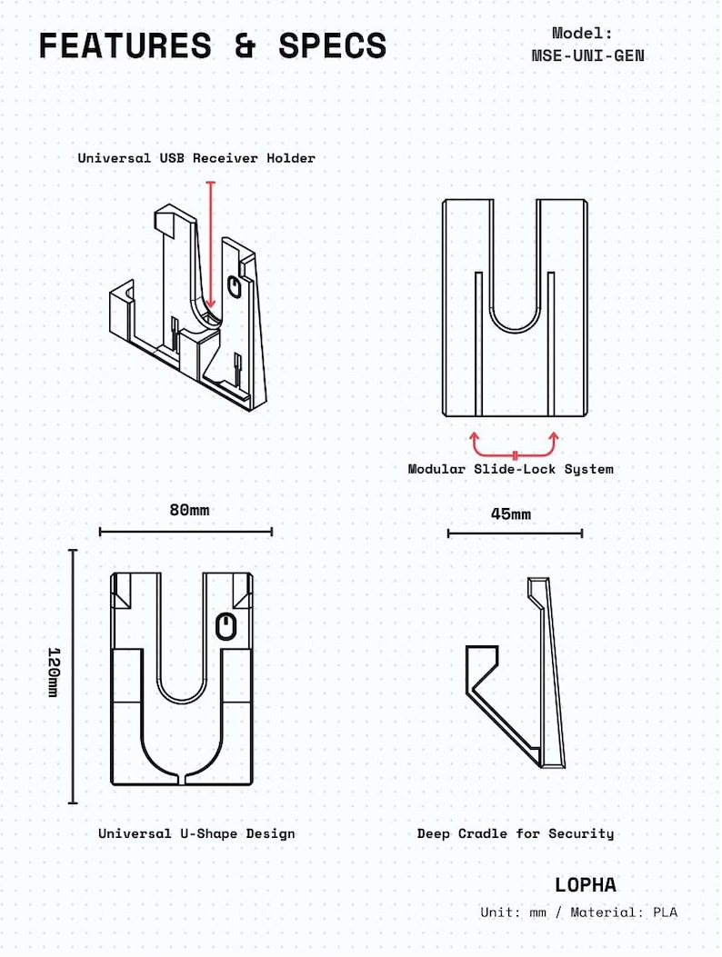 Universal Mouse Wall Mount for IKEA Skadis - Gaming Holder With USB ...