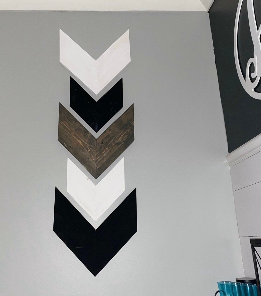 Wooden Chevron Arrow Wall Art Decor BOHO Farmhouse Set of 5 - Etsy