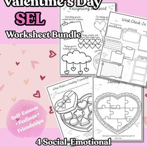 Valentine’s Day SEL Worksheets for Kids & Teens, Social Emotional ...