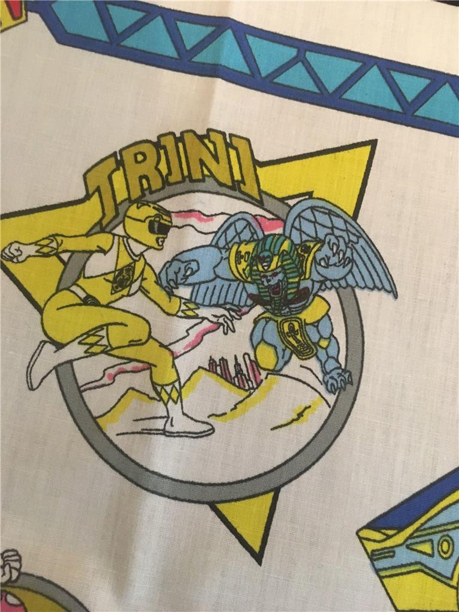 Vintage 1994 Mighty Morphin Power Rangers Fabric Textile Panel - Etsy