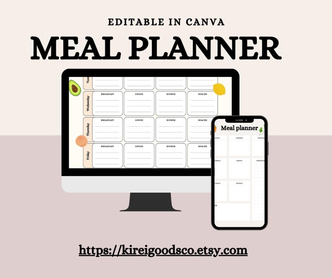 Ultimate Digital Weekly Meal Planner| Editable Canva Template| Food ...