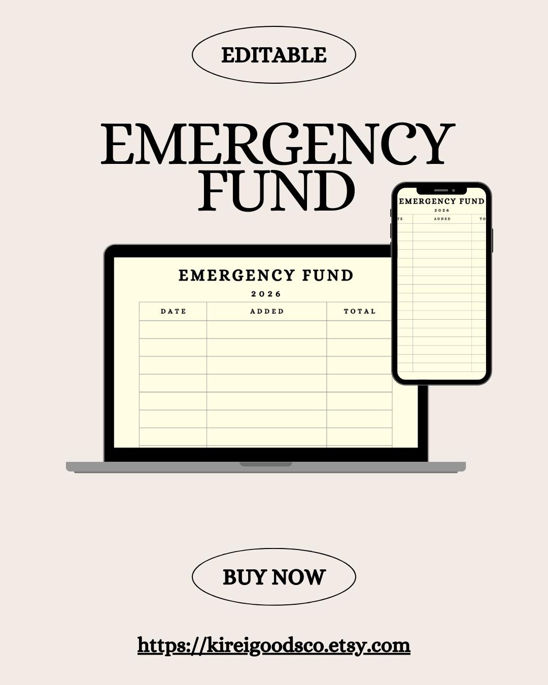 Emergency Fund Tracker Printable| Savings Challenge & Financial Planner ...