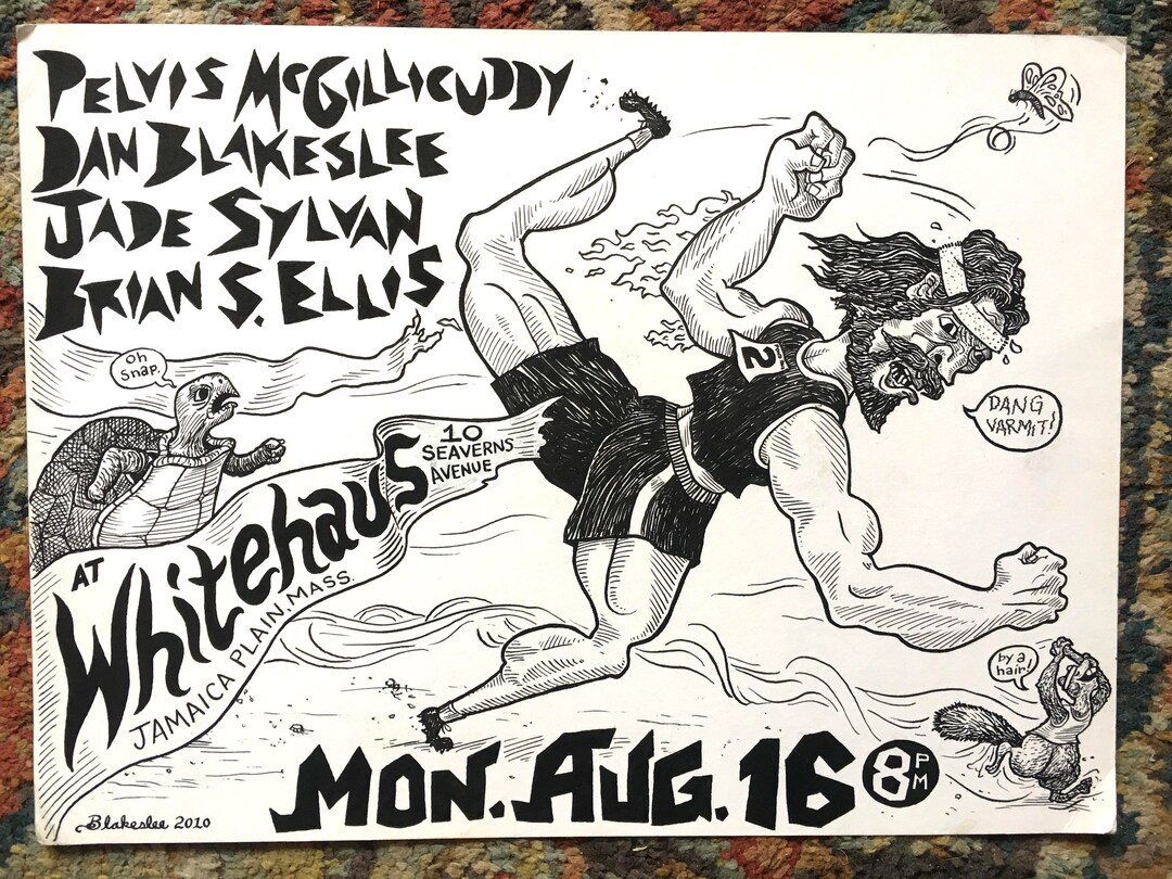 Original Pen and Ink Rock Poster of Runners Drawn by Dan Blakeslee - Etsy
